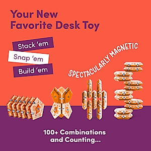 Speks Geode Sphere Magnetic Fidget Toy for Adults & Teens 14+ | Sensory Gadget for Stress Relief and Anxiety, Office Desk Toy Present, Christmas Gift, Holiday Stocking Stuffer | Lava, 12-Piece Set