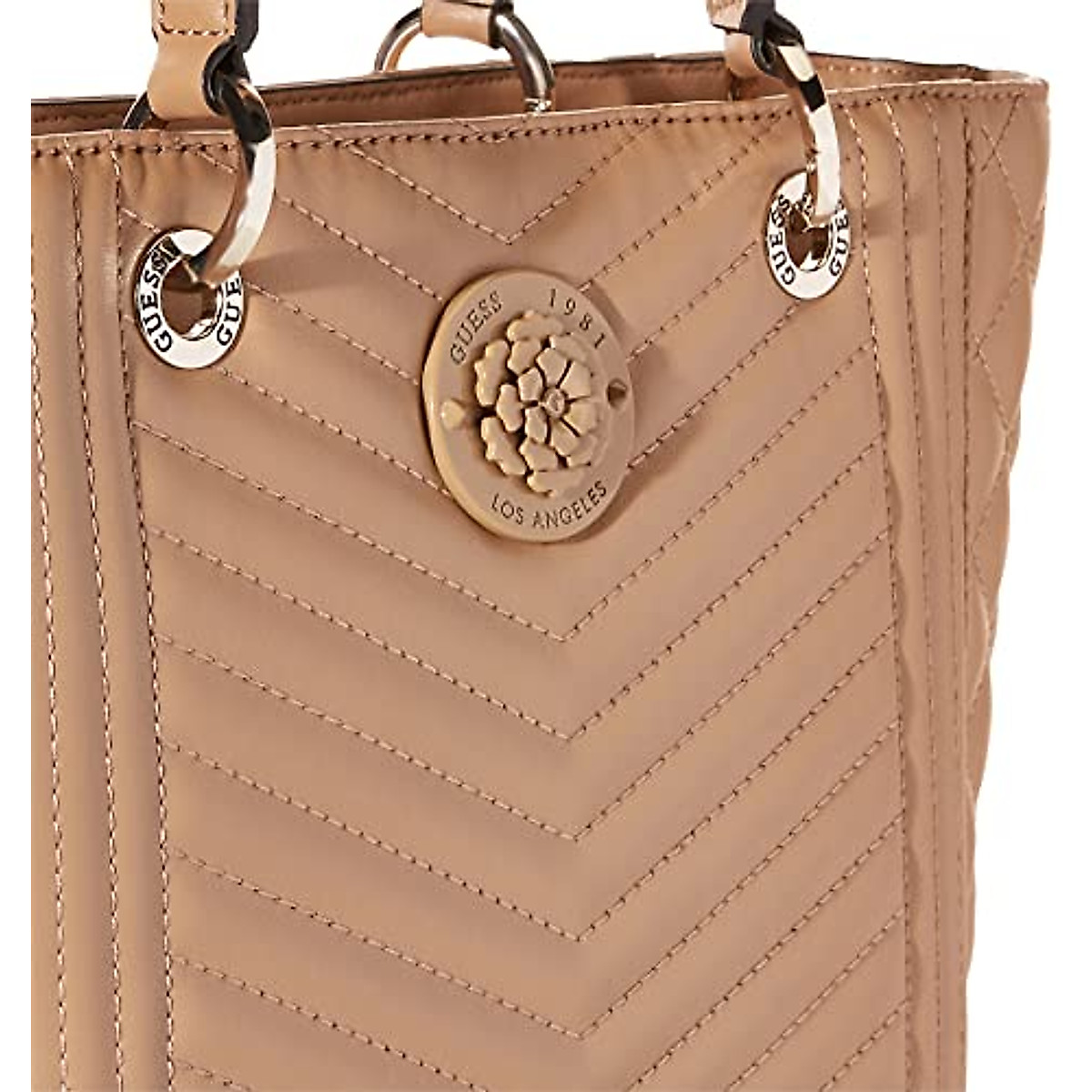 GUESS womens Noelle Small Elite Tote, Beige, One size US