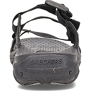 Skechers Women's Reggae-Quick Hello Sport Sandal, Black/Black, 8