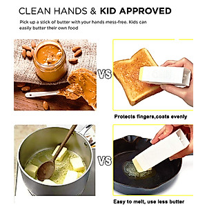 Lantsang Butter Stick Holder, Butter Spreader dispenser with cover, Standard Butter Dish Keeper container for Corn Pancakes Waffles Bagels Toast, Dishwasher Safe