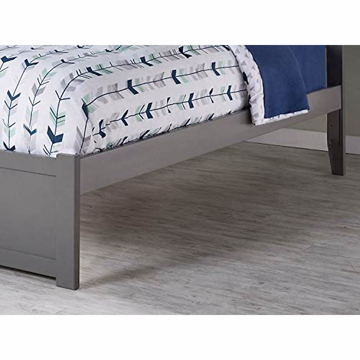 AFI Concord Queen Size Platform Bed with Footboard & Storage Drawers in Grey