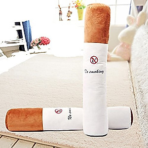 Unique Cigarette Plush Toy Cushion 80cm No Smoking Pattern Long Cylindrical Throw Pillow