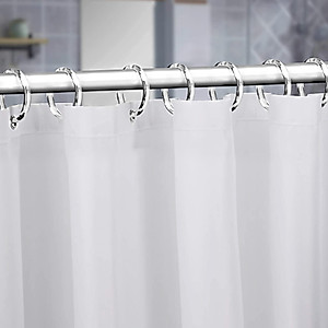 DecorRack 24 Clear Jumbo Shower Curtain Rings, 2 Sets of Large Plastic C Shape Shower Hooks, Ring Hangers with Clip for Bathroom Shower Curtain Rod (Set of 24)