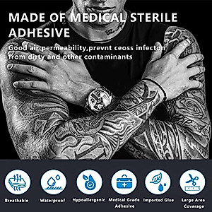 YARENKA Tattoo Aftercare Bandage Roll 6" x 1 Yard - Waterproof Transparent Film Dressing Second Skin Tattoo Healing Wrap Protective Clear Adhesive Bandages Tattoo Supplies