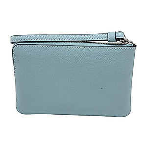 Coach Women's Corner Zip Wristlet in Crossgrain Leather (Waterfall)