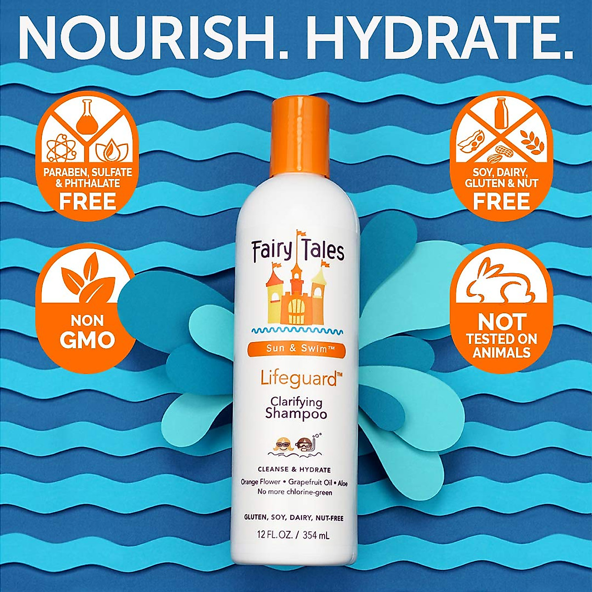 Fairy Tales Swim Shampoo for Kids - 32 oz | Made with Natural Ingredients in the USA | Chlorine Removal Swimmer Shampoo for Kids | No Parabens, Sulfates, or Synthetic dyes