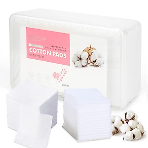 1000 PCS Thin Makeup Facial Cotton Pads, Square Facial Lips Eyes Makeup Remover Pads, Nails Polish Remover Cotton Pads, Non-Woven, Soft, Lint Free
