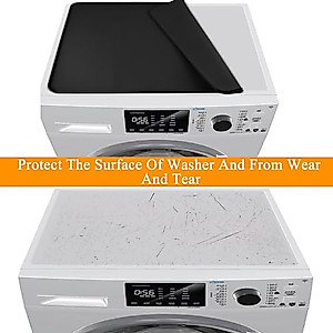 Washer and Dryer Top Protector, 23.6“ x 19.7" Protective Silicone Rubber Mat for Washing Machine or Dryer, Washable Mat for Top of Washer or Dryer, Support Heat Washer or Dryer Mat for Laundry Room