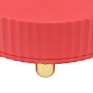 Zerodis 360 Degree Rotating Storage Rack Organizer, Red Plastic, 12-Inch Diameter