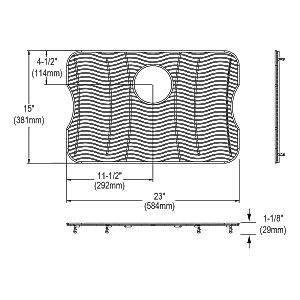 Elkay LKWOBG2416SS Stainless Steel Bottom Grid , Silver