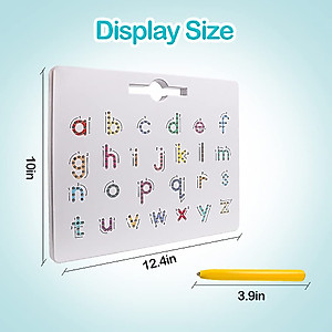 USATDD Magnetic Letters Practicing Board,Tracing ABC Alphabet Magnet Drawing Board Educational Preschool Practice Learning to Write Toys Montessori Uppercase&Lowercase Gift for Kids Toddlers