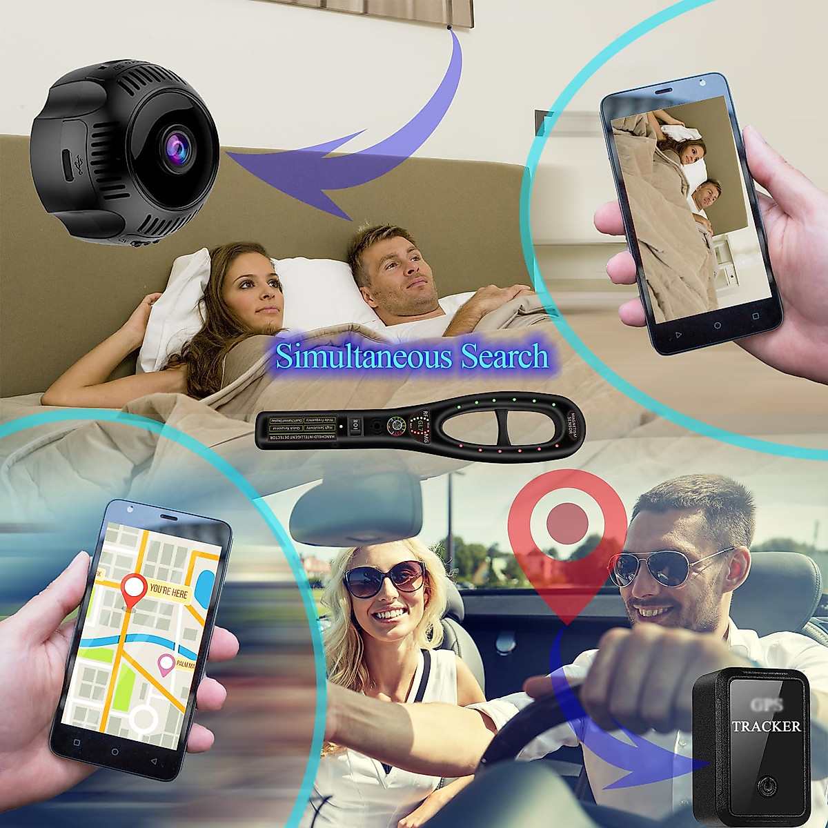 KEULGOUL Camera Detector Camera Finder Listening Devices Scanner Protect Your Privacy for Hotels Car Magnetic Trackers Office Home Travel