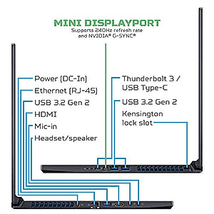 Acer Predator Triton 500 PT515-52-73L3 Gaming Laptop, Intel i7-10750H, NVIDIA GeForce RTX 2070 SUPER, 15.6" FHD NVIDIA G-SYNC Display, 300Hz, 16GB Dual-Channel DDR4, 512GB NVMe SSD, RGB Backlit KB