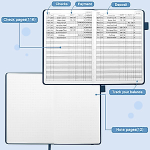 JUBTIC A5 Check Registers for Personal Checkbook, Ledger Transaction Registers Log Book for Small Business. Track Payments, Finances, Deposits, Debit Card and Bank Account - Blue