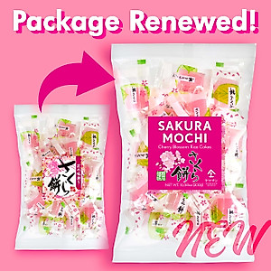 YAMASAN KYOTO UJI Japanese Sakura Mochi Candies -Real Traditional Cherry blossom Rice Cakes- Aromatic Flavor of Japanese Spring Soft and Chewy Texture Individually Wrapped 300g/10.58oz