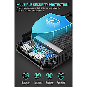 Mregb Power Bank,Solar Charger,36800mAh 5V3.1A QC 3.0 Dual 2 USB Port Built-in Powerful Flashlight IPX7(Black)