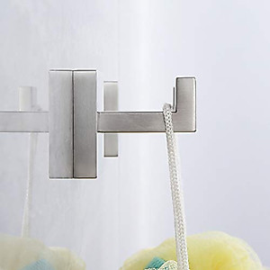 kimzcn Towel Coat Hooks Bathroom Clothes Garage Hotel Cabinet Closet Sponges Robe Hook Wall Mounted Kitchen Heavy Duty Bath Door Hanger 2 Pack Brushed Stainless Steel