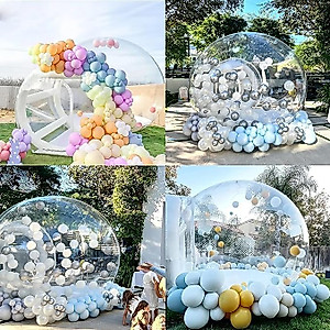 Inflatable Bubble House with 750w Blower, 550w Hand Pump, JJZZHG Bubble Tent 10FT Waterproof Transparent Dome 6FT Tunnel for Children's Party, Home Party, Malls, Parks Event Exhibition