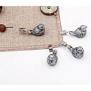 Funly mee (4PACK) Industrial Style Tablecloth Weights with Black Sliver Bird, for Outdoor Garden Party Picnic Tablecloths Heavy (Black Silver)