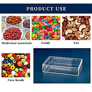 dedoot Clear Acrylic Box with Lids, 4 Pack 4.3x2.7x1 Inch Clear Acrylic Plastic Square Cube Storage Candy Box Containers for Wedding, Party, Treats, Coin, Jewelry Accessories