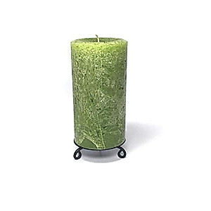 Pear Green Rustic Unscented Pillar Candle - Choose Size - Handmade