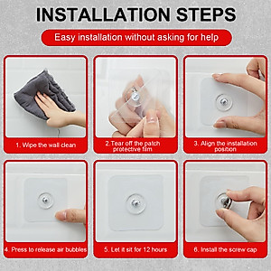 Beeveer 12 Pcs Heavy Duty Adhesive Wall Hooks Ceiling Wall Hangers Without Nails Practical Stainless Steel Waterproof for Indoor Outdoor Kitchen Home Office Hanging Plant(PVC+Stainless Steel,Chic)