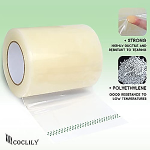 COCLILY Greenhouse Plastic Sheeting Repair Tape, 6" x164' Greenhouse Plastic Film Repair, 6 mil Thickness Film Repair Tape, Clear Greenhouse Plastic Repair Tape