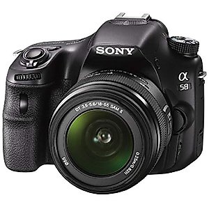 Sony SLT-A58K Digital SLR Kit with 18-55mm Zoom Lens, 20.1MP SLR Camera with 3-Inch LCD Screen (Black)