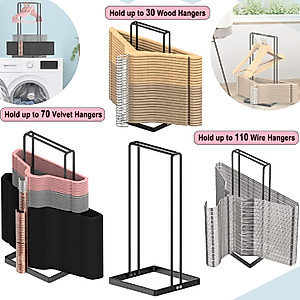 TOFIIGREM Hanger Organizer Hangers Storage, Hanger Rack Holder for 80 Velvet Hangers Plastic Hangers Wire Hangers Wood Hangers Closet Space Saving, Sturdy Clothes Hanger Stacker (Black)