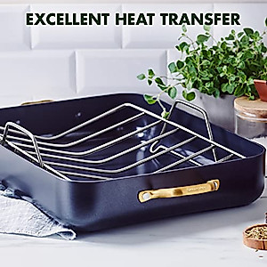 GreenPan Reserve Healthy Ceramic Nonstick Roasting Pan, 13" x 16", Black