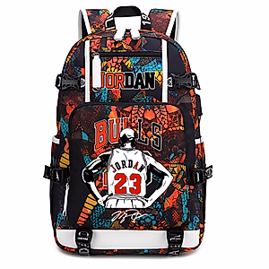 Basketball Player J-ordan Number 23 Multifunction Backpack Travel Daypacks Fans Bag For Men Women (Style 5)