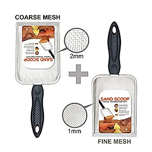 Petpetzone 2PCS Reptile Sand Sifter Stainless Steel Terrarium Substrate Cleaner for Bearded Dragon Tank Accessories Scoopers