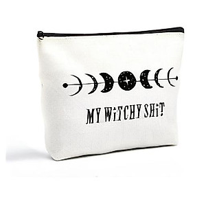 Witchy Gifts Witch Stuff Witchy Makeup Bag Witch Bag Witchcraft Bag Meditation Halloween Birthday Gifts for Witchcraft Lover Women Her Girl Friends Tarot Cards for Beginners Coven Sistery Witchy SHT