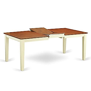 East West Furniture QUT-WHI-T Quincy Dining Room Table - a Rectangle kitchen Table Top with Butterfly Leaf, 40x78 Inch, Buttermilk & Cherry