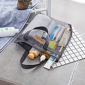 huihaochenggong 2 Pack Mesh shower caddy shower bag 12.5x10.5'' Portable Shower Tote Mesh Shower Caddy Quick Dry Shower Bag with Zipper shower caddy portable For Gym, Travel, Camp, Beach