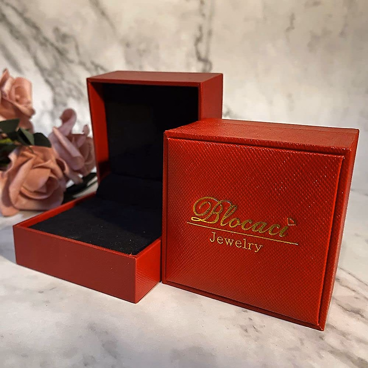 Blocaci Pear Cut Engagement Rings for Women 1 Carat Solitaire Moissanite Rings 925 Sterling Silver 10K 14K 18K Gold with Text Engraving (925 Sterling Silver)