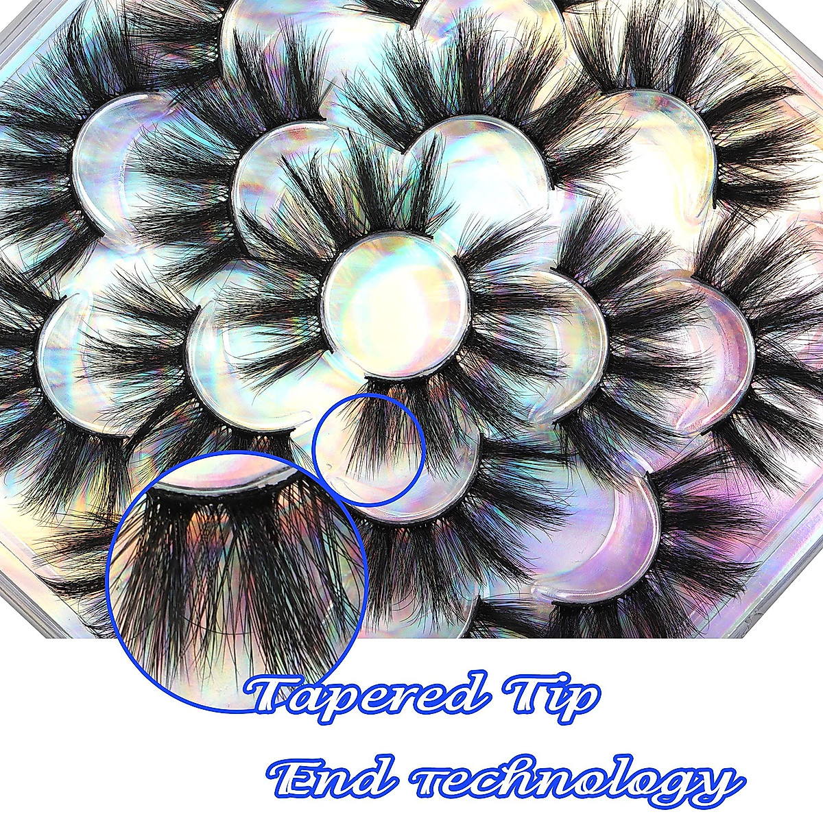 False Eyelashes 25MM Long 6D Faux Mink Lashes Fluffy Volume Look Strip False Lashes Wispy Dramatic 10 Pairs Sets Pack Fake Lashes Bulk by Zenotti