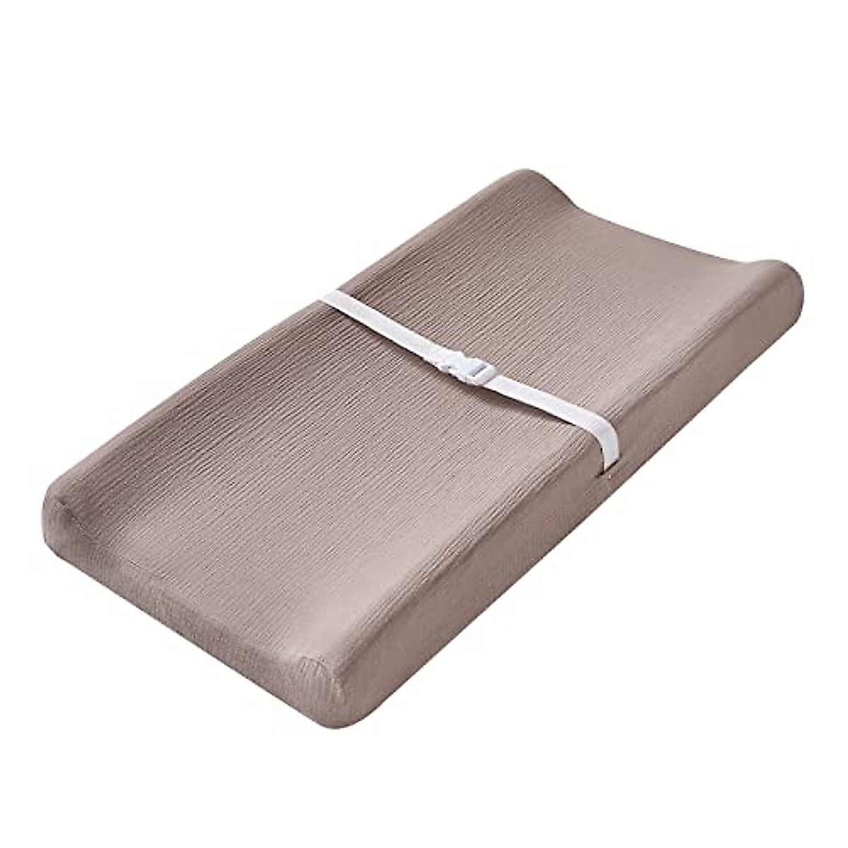 Solid Muslin Changing Table Pad Cover Cradle Sheet, Fits 32"/34''x16" Contoured Diaper Changing Pad, Ultra Soft Cozy Muslin Cotton Changing Table Covers, Breathable Wipeable Removable (Khaki)