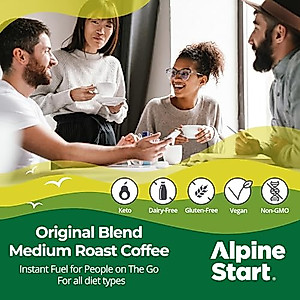Alpine Start Premium Instant Coffee, Medium Roast Coffee, Original Blend Arabica Coffee, Dairy, Soy & Gluten Free, 8 count, 0.74 oz (Pack of 1)