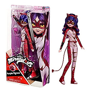 Miraculous Ladybug and Cat Noir Toys Fashion Doll | Articulated 26cm Doll with Accessories Kwami | Purple Tigress Figurine | Bandai Dolls