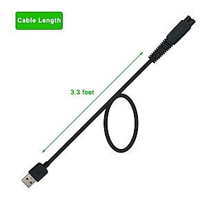Charger Cord Replacement for Manscaped Lawn Mower 3.0 2.0 Electric Groin Hair Trimmer, USB Charging Cable with Shaver Brush