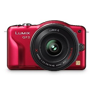 Panasonic Lumix DMC-GF3X 12.1 MP Micro Four Thirds Compact System Camera with 3-Inch Touch-Screen LCD and LUMIX G X Vario PZ 14-42mm/F3.5-5.6 Lens (Red)
