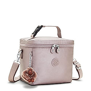 Kipling Women’s Graham Lunch Bag, Reusable, Water Resistant, Nylon Insulated Tote, Hazelnut Metallic 8''L x 7.5''H x 7''D
