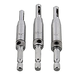 Deadwood Crafted Tools VIX Self Centering Drill Bit Set - 7/64, 9/64, and 11/64in Wood Drill Bits for Hinges and Shelves