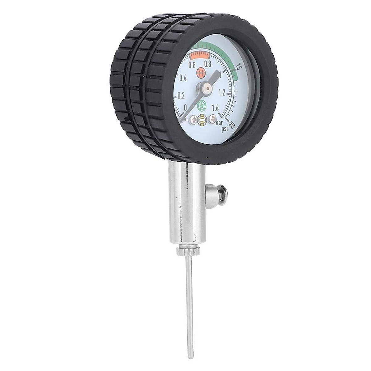 Ball Pressure Gauge Stainless Steel Accurate Air Pressure Gauge for Football Soccer Basketball Volleyball and Other Balls