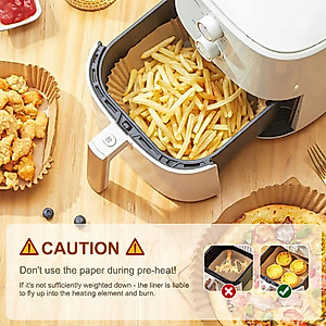 Air Fryer Disposable Paper Liner Square, 100PCS 6.5 inch Non-stick Air Fryer Liners, Baking Paper for Air Fryer Oil-proof, Water-proof, Food Grade Parchment for Baking Roasting Microwave
