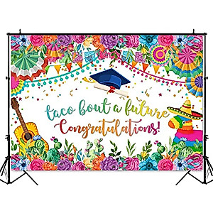 Mocsicka Mexican Graduation Backdrop Congrats Grad Fiesta Party Decorations Taco Bout a Future Bachelor Fiesta Decor Class of 2023 Cactus Backdrops (8x6ft(96x72 inch))