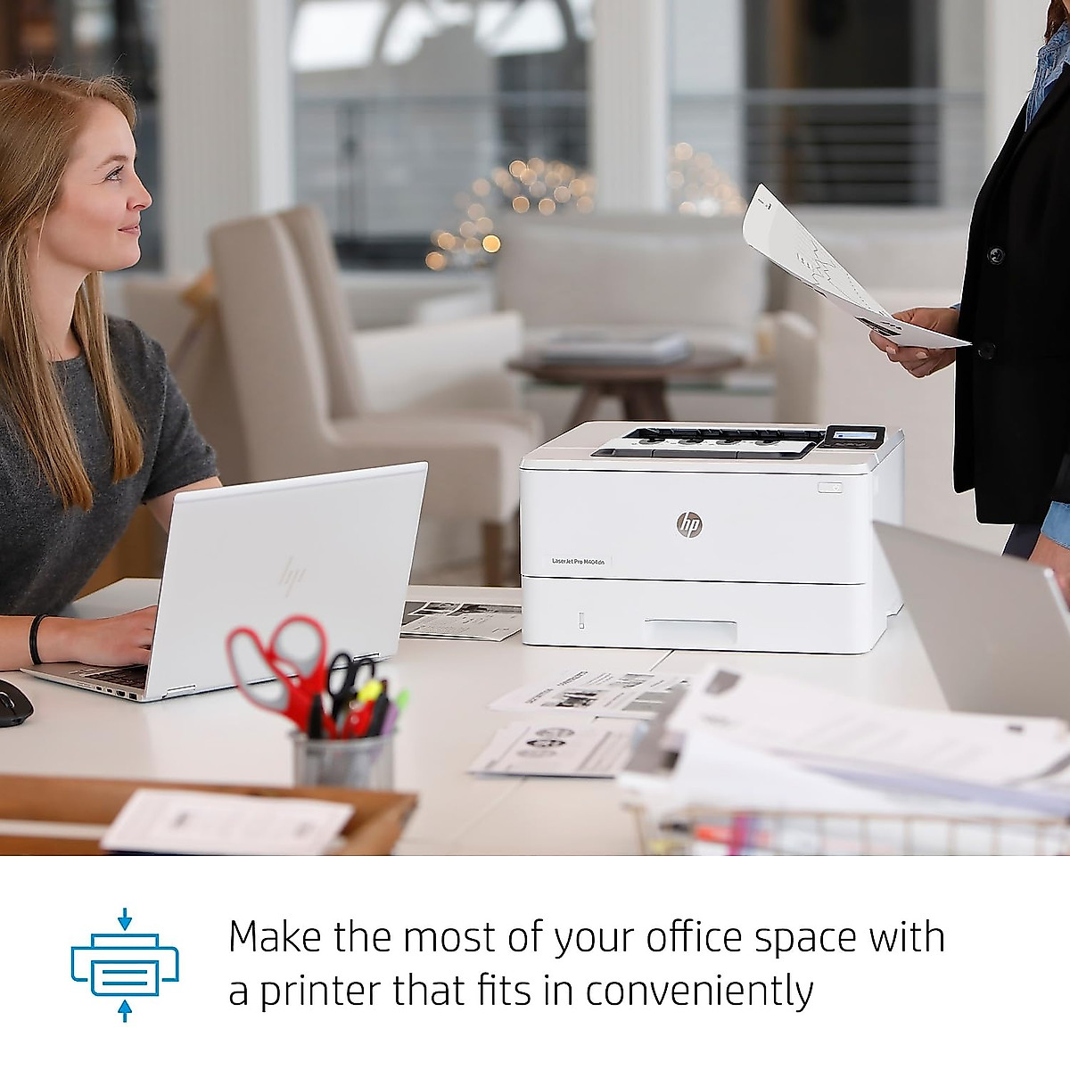 HP LaserJet Pro M404dn Monochrome Printer with built-in Ethernet & 2-sided printing, works with Alexa (W1A53A)