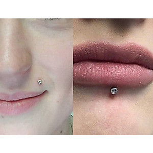 MODRSA Threadless Cartilage Earrings Tragus Earrings Tragus Helix Piercing Jewelry Helix Earrings Lip Piercing Jewelry Labret Piercing Jewelry Threadless Earring 16g 6mm