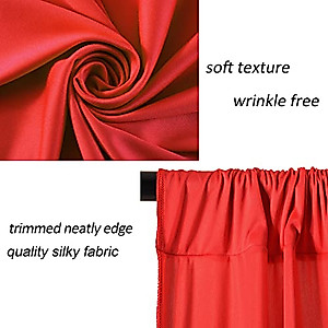 10x10 Red Backdrop Curtain for Parties Wedding Wrinkle Free Red Photo Curtains Backdrop Drapes Fabric Decoration for Birthday Party Baby Shower Christmas 5ft x 10ft,2 Panels